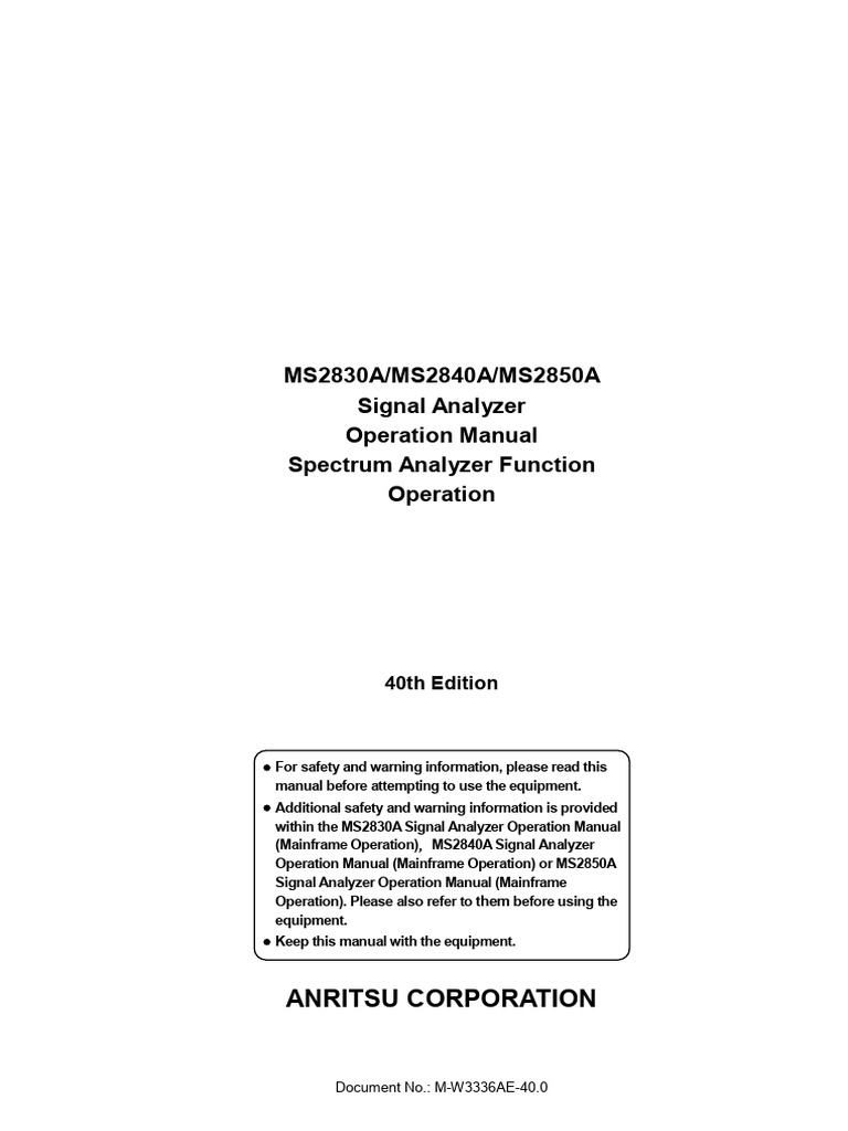 Ms2830a / Ms2840a / Ms2850a | PDF | Hertz | Amplitude