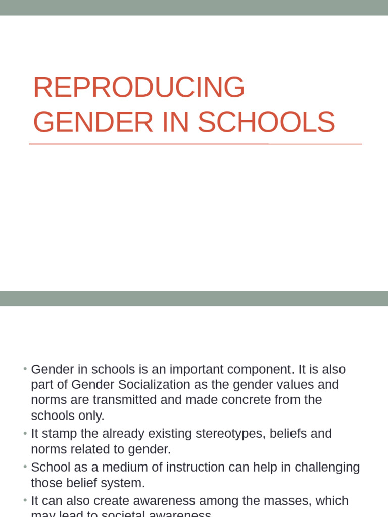 Reproducing Gender in Schools | PDF | Gender | Gender Studies