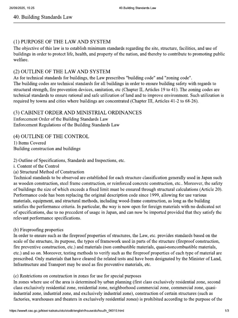 Building Standards Law | PDF