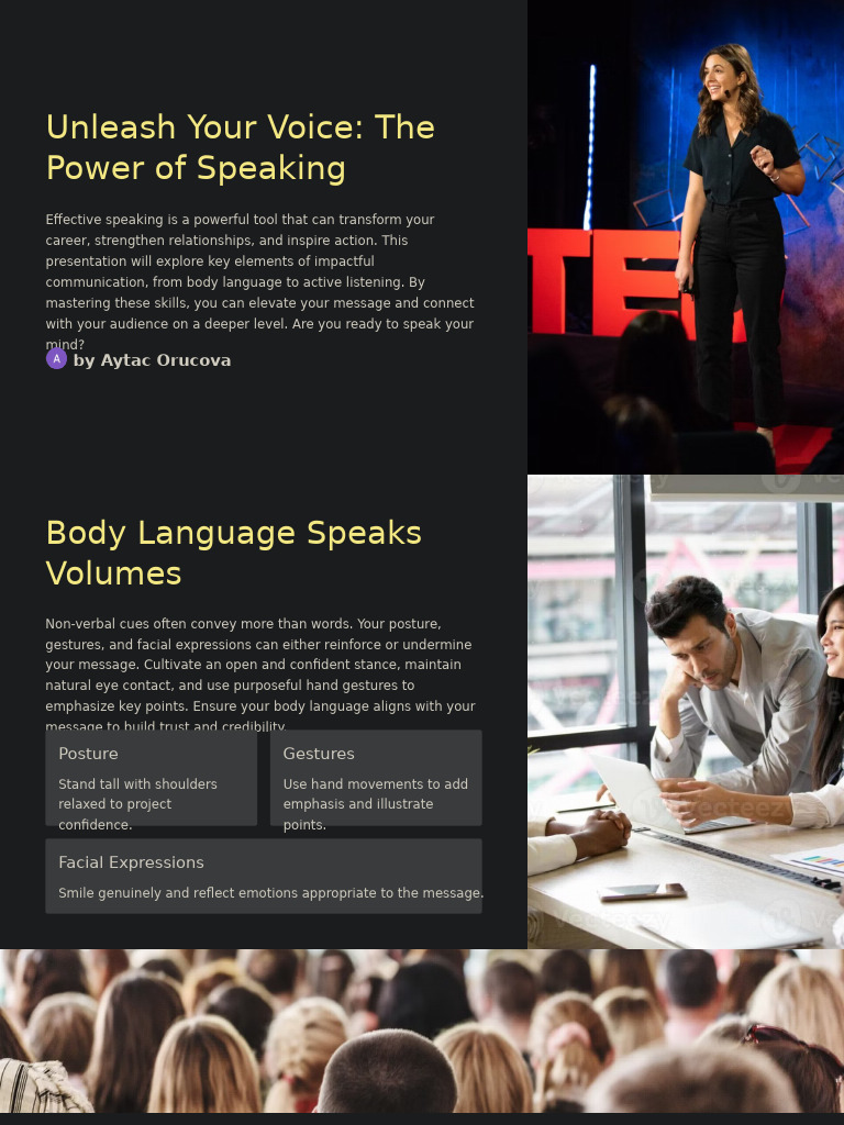 Unleash Your Voice The Power of Speaking | PDF | Body Language ...