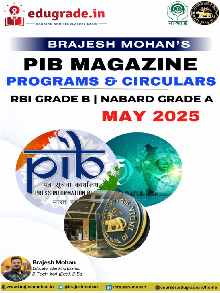 1750185481313PIB Summary and Current Affairs 2 in 1 Magazine May 2025 | PDF | Trade Agreements ...