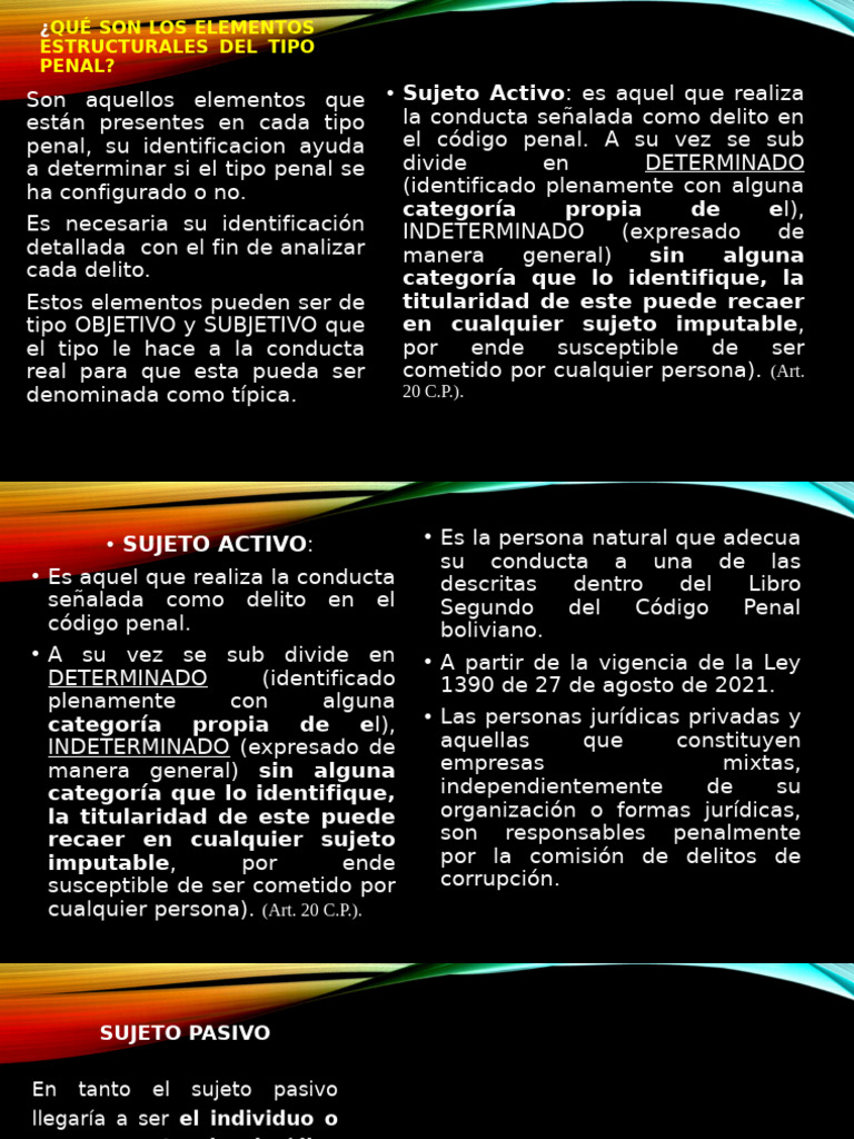 Elementos Estructurales del Tipo Penal | PDF | Intención (Derecho Penal ...