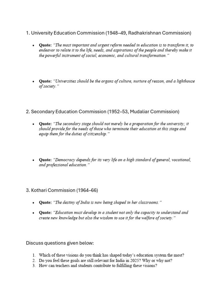 University Education Commission (1948-49, Radhakrishnan Commission) | PDF