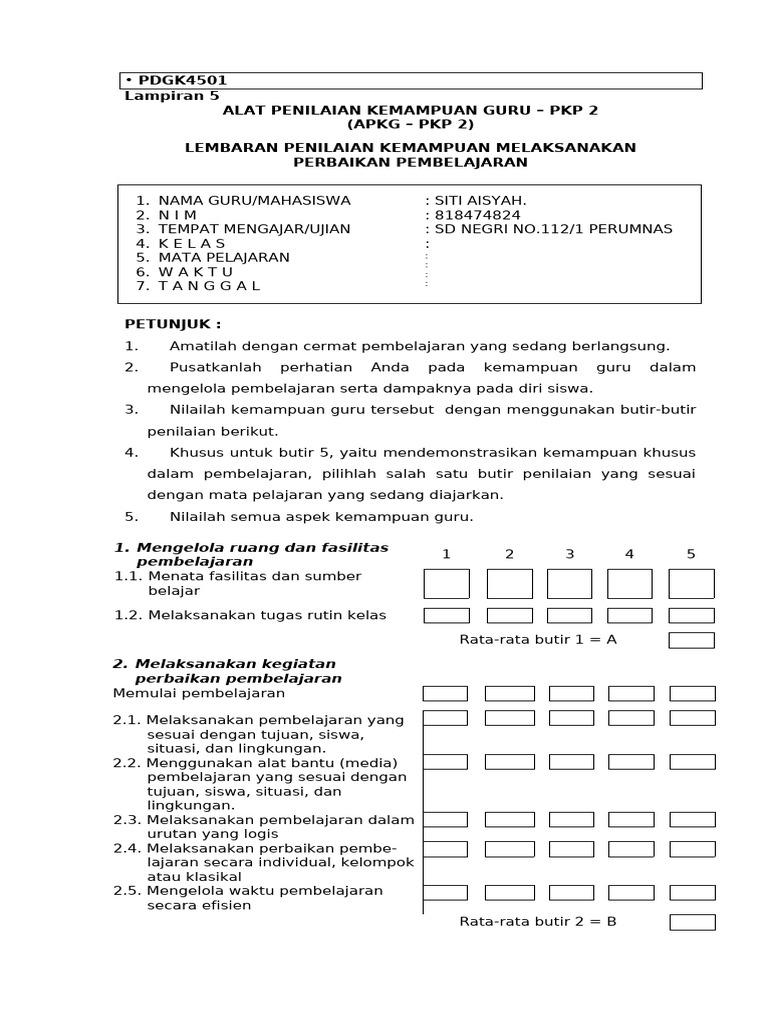 Formulir UT | PDF