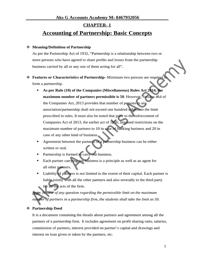 Partnership Accounting Basics Explained | PDF | Partnership | Debits ...