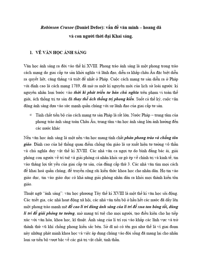 Robinson Crusoe (Daniel Defoe) | PDF