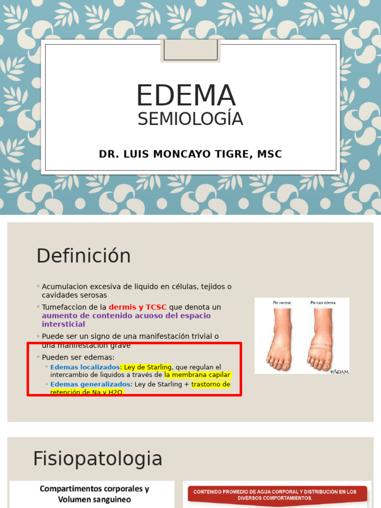 Clasificación y Causas del Edema | PDF | Edema | Especialidades Medicas
