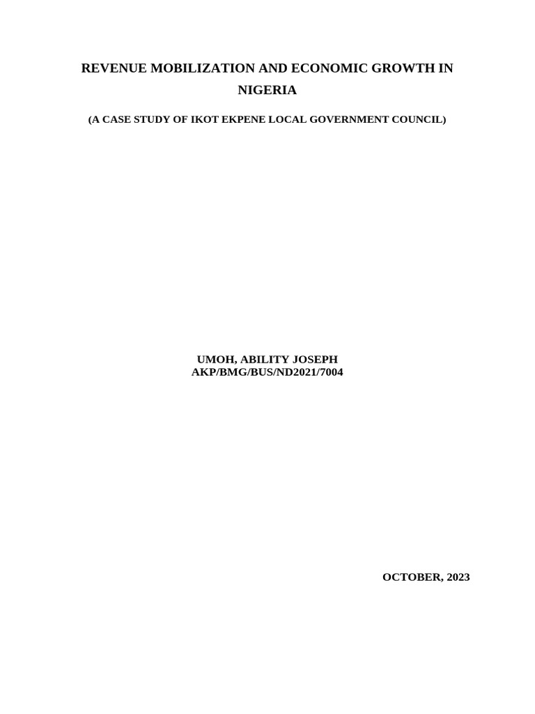 Revenue Mobilization & Growth in Ikot Ekpene | PDF | Taxes | Fiscal Policy