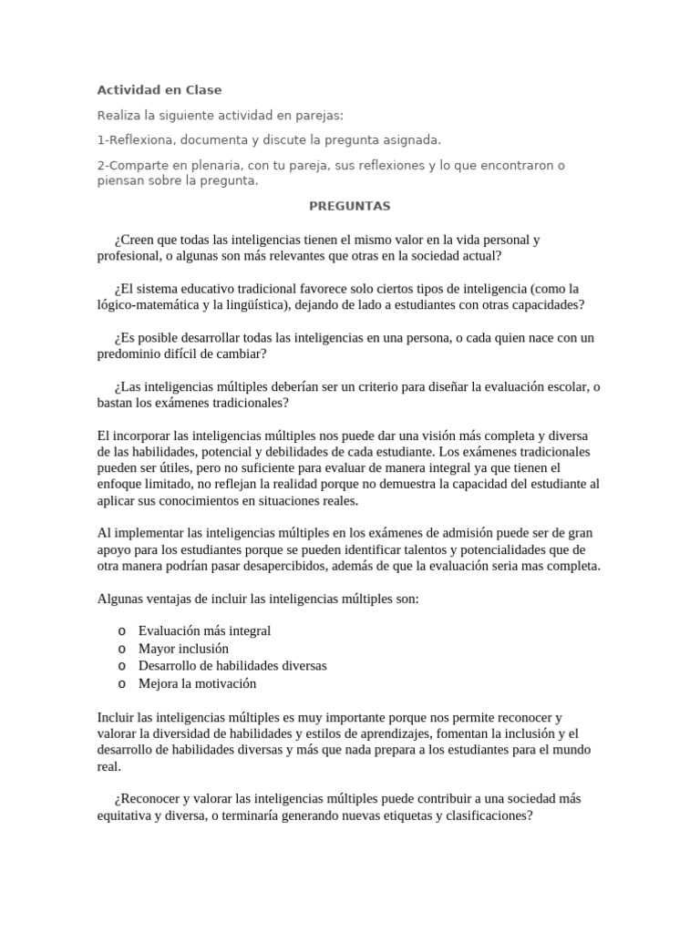 Actividad en Clase | PDF