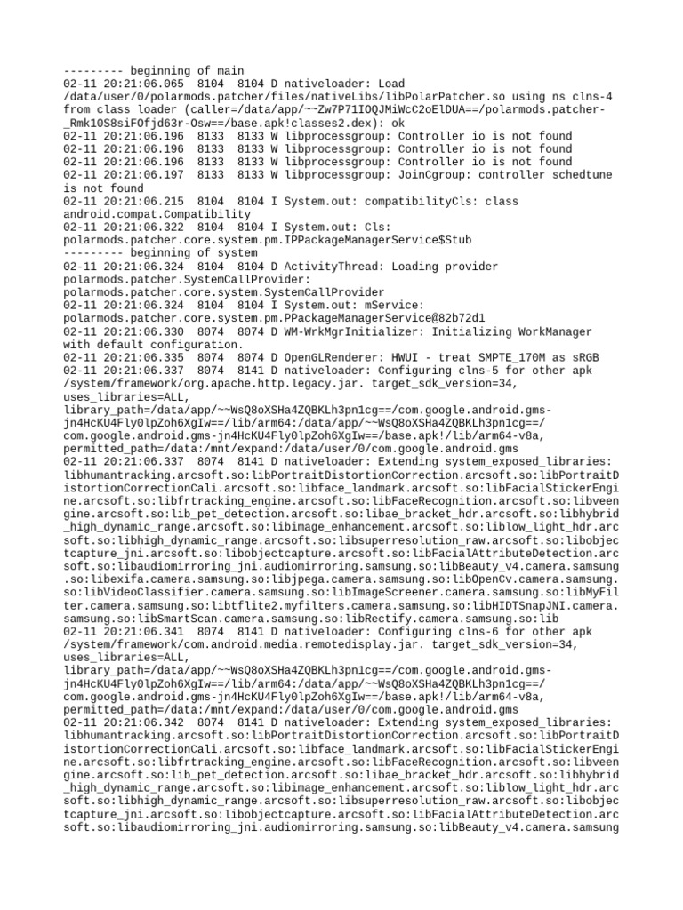 Polarmods - Patcher Logcat | PDF | Operating System Technology | Computing