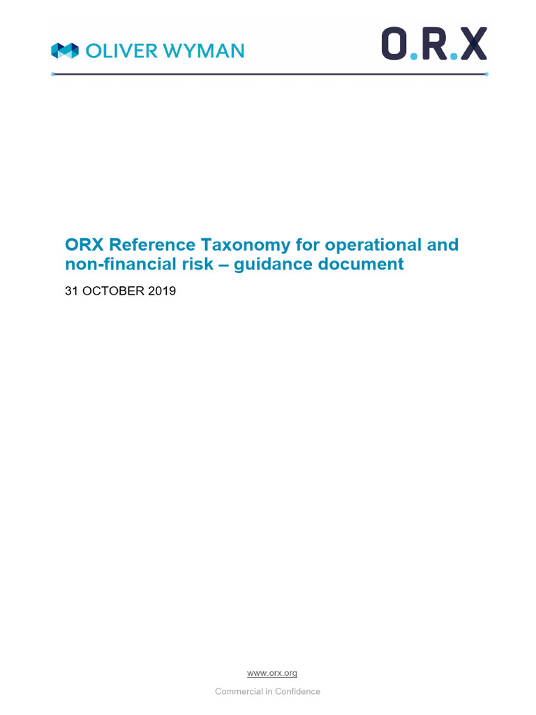 ORX Reference Taxonomy Overview | PDF | Fraud | Risk