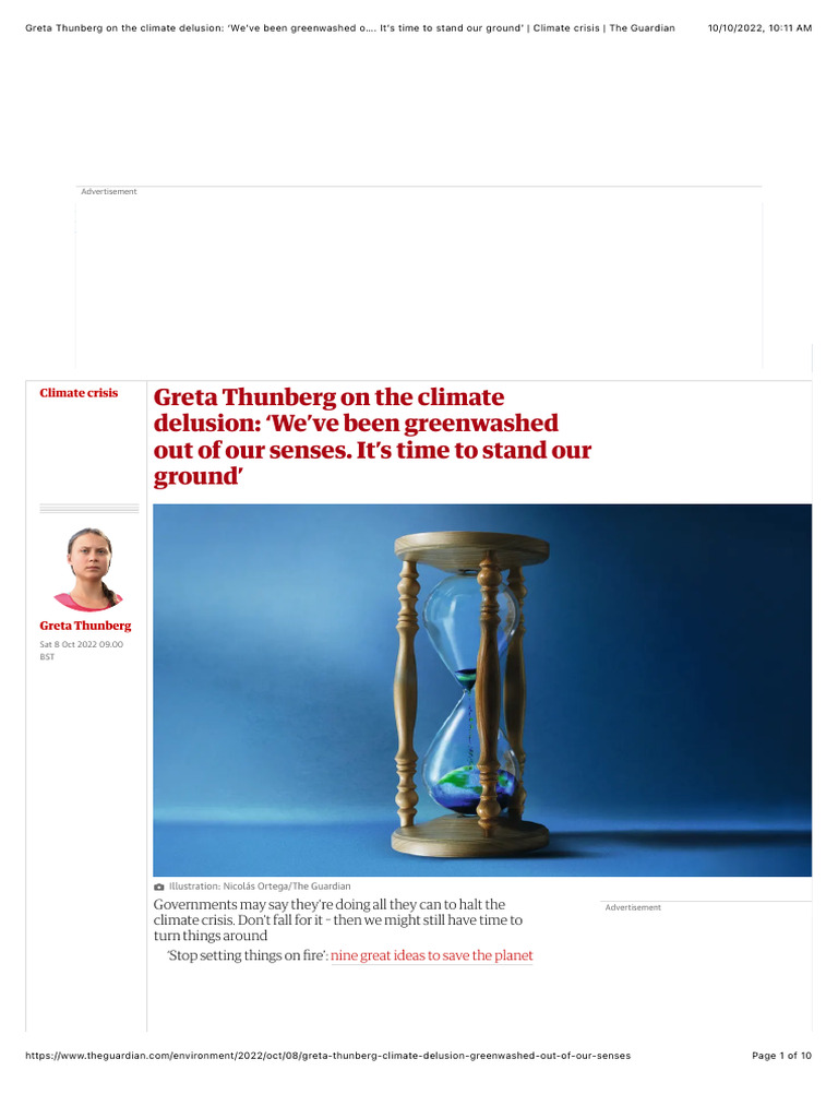 Greta Thunberg On The Climate Delusion We've Been Greenwashed Out of ...