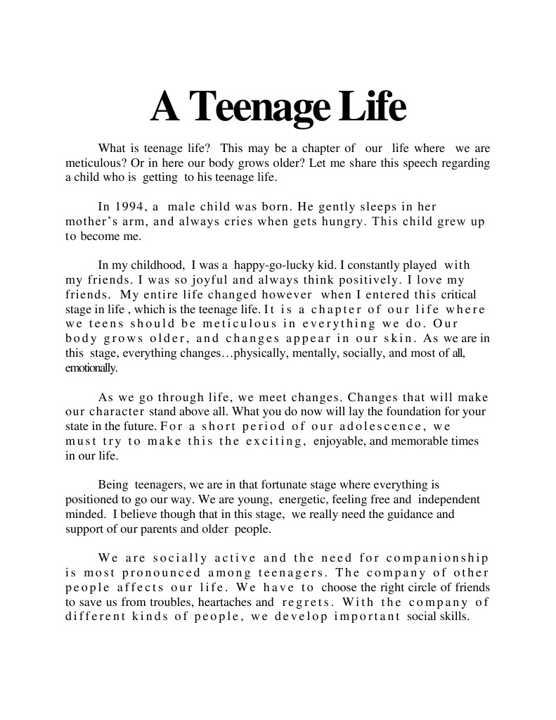 A Teenage Life | PDF
