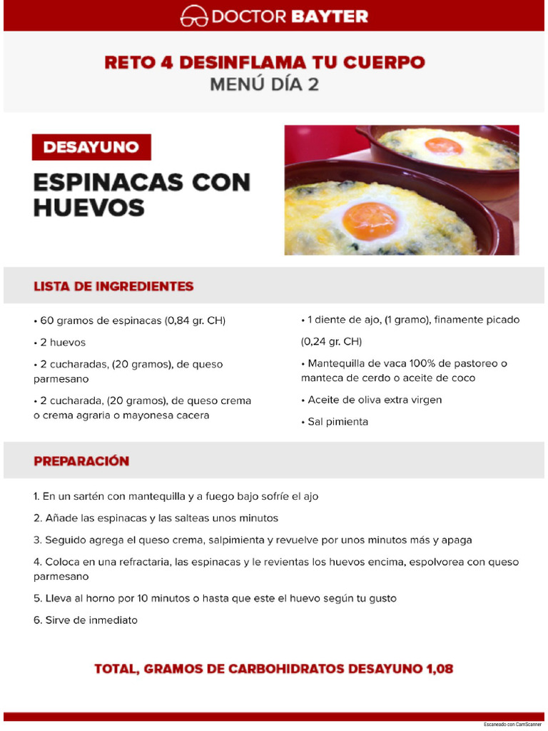 Menu Dia 2 Reto 4 Doctor Bayter | PDF