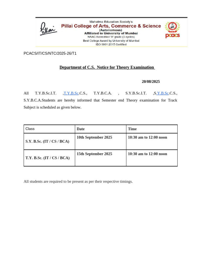 SY-TY Track Theory Exam Sept 2025 | PDF