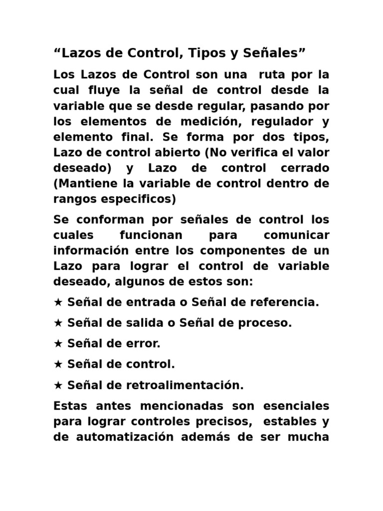 Lazos de Control. | PDF