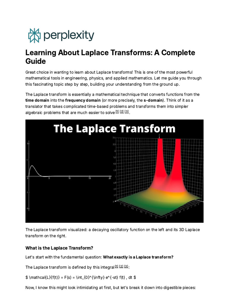 Understanding Laplace Transforms Basics | PDF | Laplace Transform ...