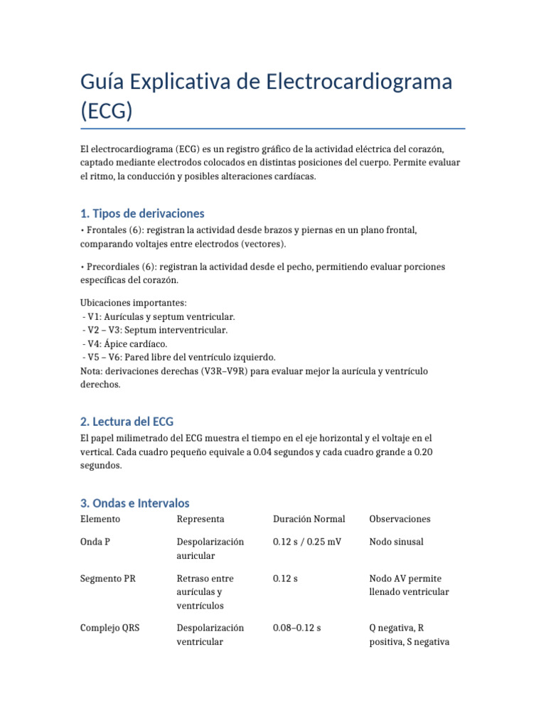 Guia ECG Explicativa y 20 Casos | PDF | Electrofisiología cardíaca ...