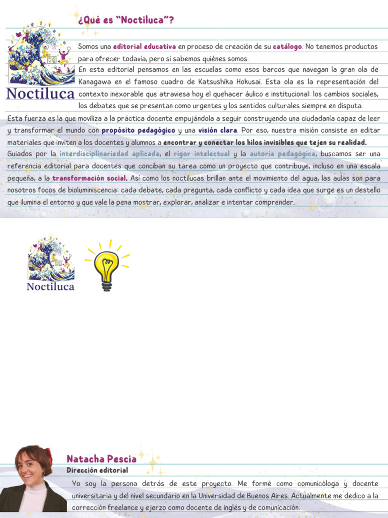 ¿Qué Es "Noctiluca"?: Editorial Educativa Catálogo | PDF