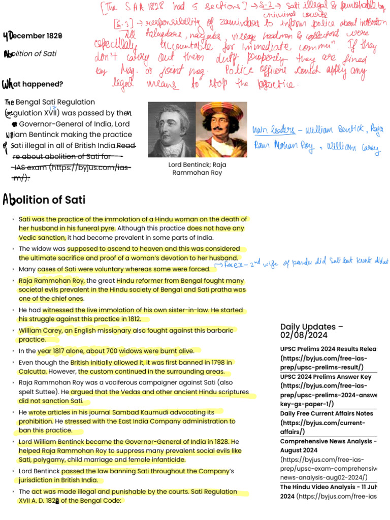 Sati Abolition Act 1828 | PDF