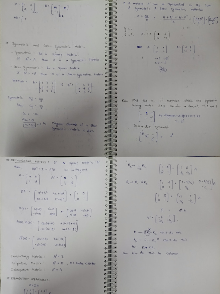 Understanding Symmetric and Skew-Symmetric Matrices | PDF | Matrix ...