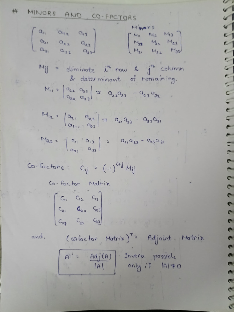 Minar Cofactor and Adjoint | PDF