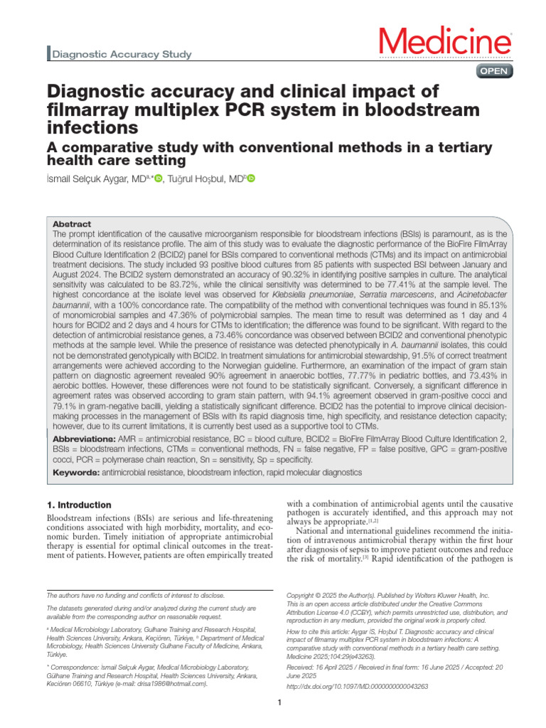 Diagnostic Accuracy and Clinical Impact Of.74 | PDF | Antimicrobial ...