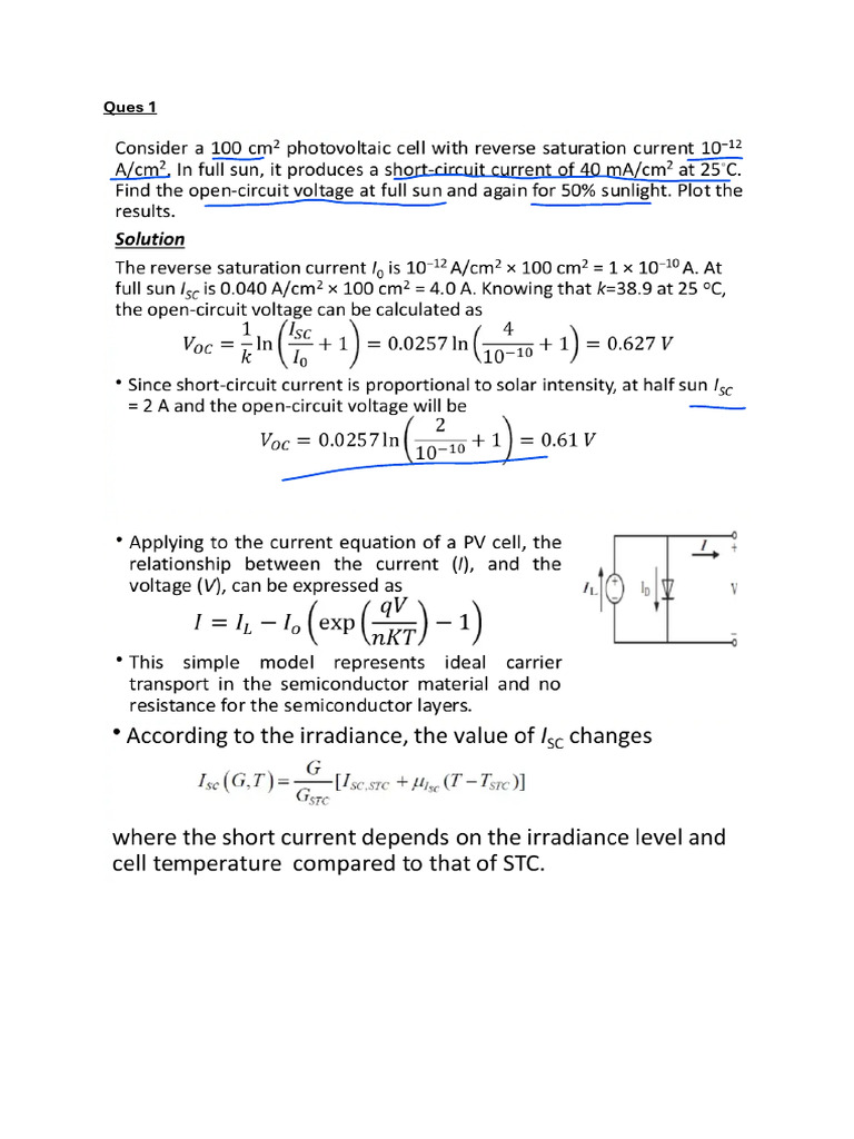 Solar Cell and Module Calculations | PDF