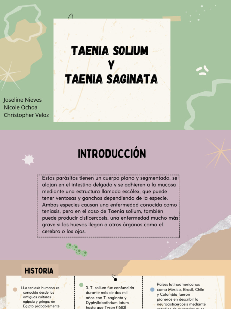 Taenia Solium y Saginta | PDF | Enfermedades y trastornos ...
