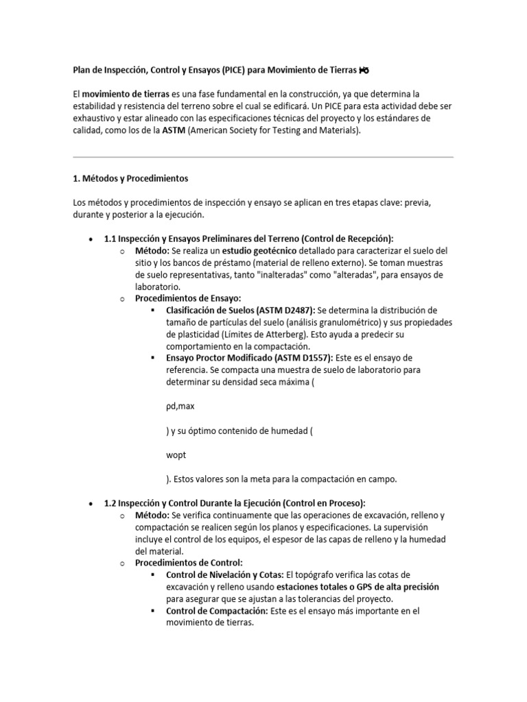 Plan de Inspección Ensayo | PDF