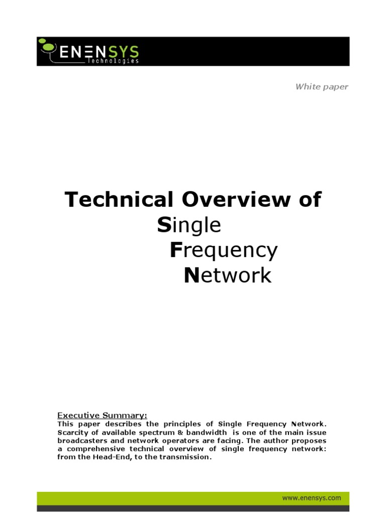 Single Frequency Network Overview ENENSYS | PDF | Orthogonal Frequency ...