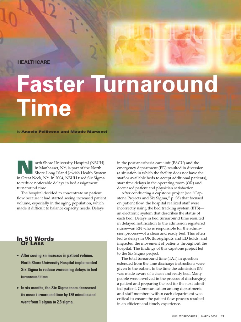 Turn Around Time.30901815 | Patient | Six Sigma | Free 30-day Trial ...