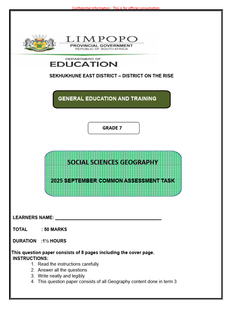 Grade 7 Geography Term 3 Assessment | PDF | Black Death | Canning
