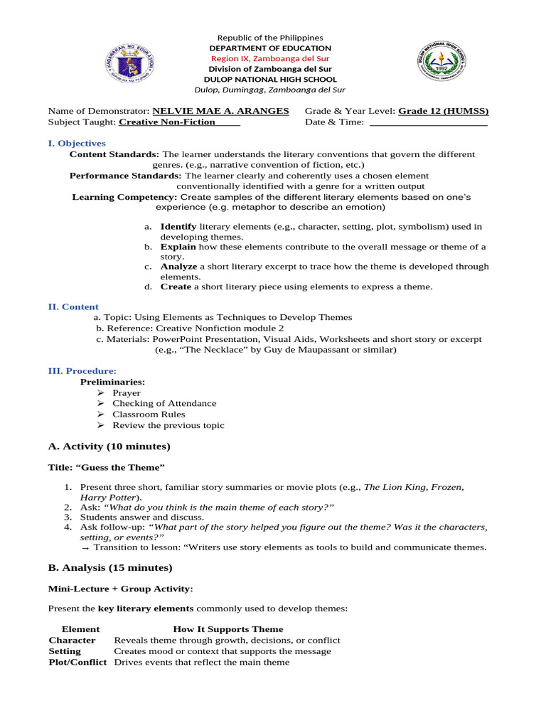 Teaching Literary Elements in Non-Fiction | PDF | Creative Nonfiction ...
