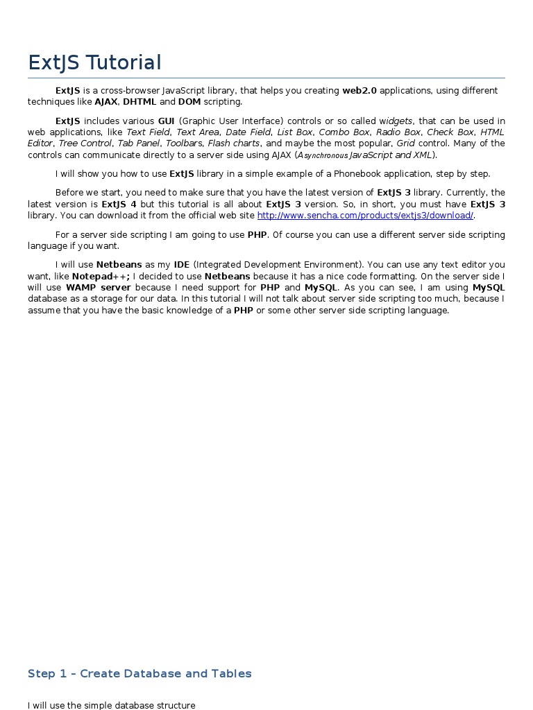 Extjs English Step by Step Phonebook Application | PDF | Ext Js | Dynamic Html