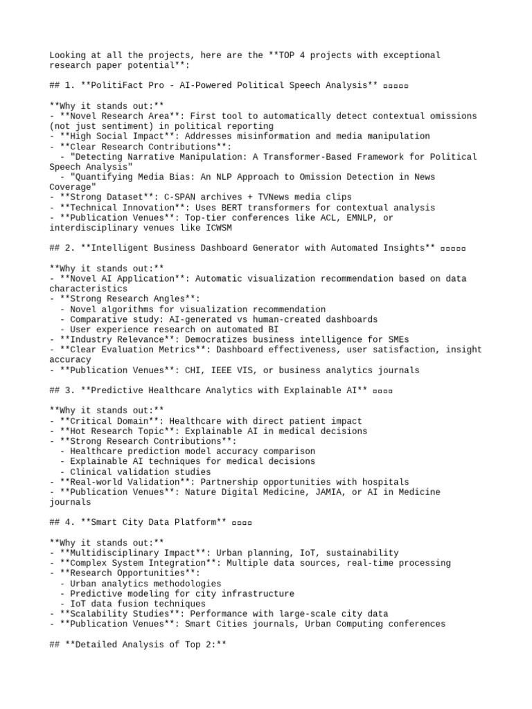 Ai Response (What Is Best For Research Paper Oriented Project) | PDF ...