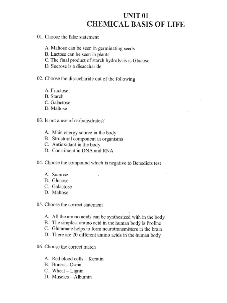 01.chemical Basis of Life | PDF