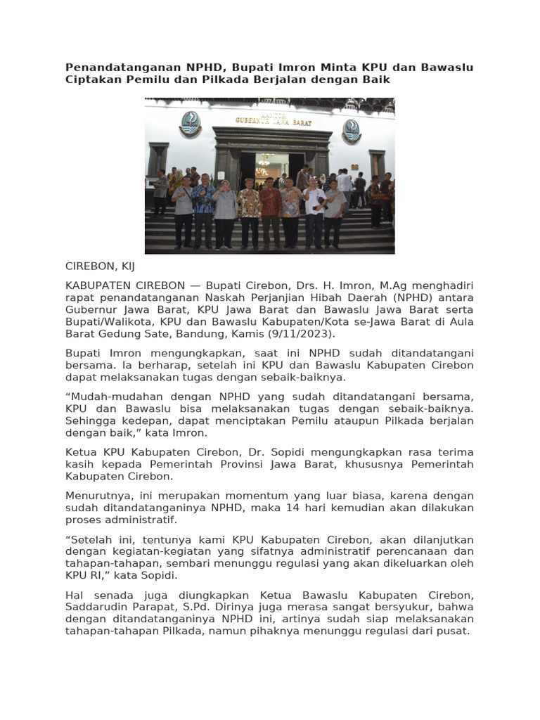 Penandatanganan NPHD | PDF