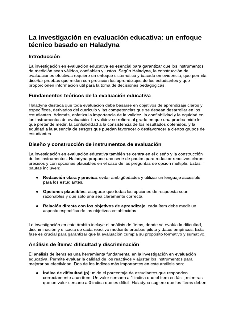 La Investigación en Evaluación Educativa - Un Enfoque Técnico Basado en ...