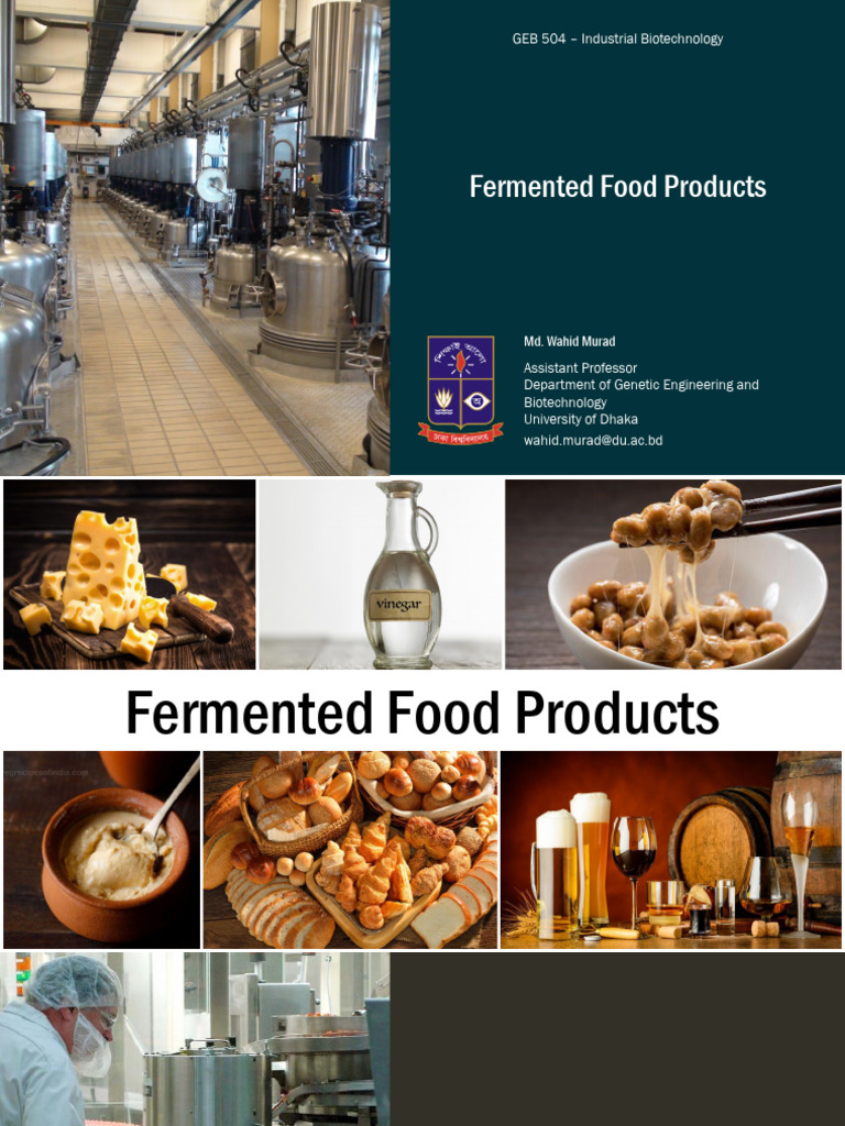 Fermented Food Products | PDF | Fermentation In Food Processing ...