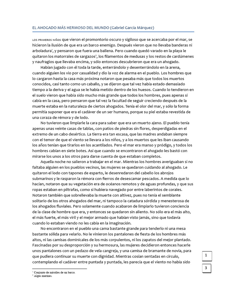 El Ahogado M-S Hermoso Del Mundo | PDF