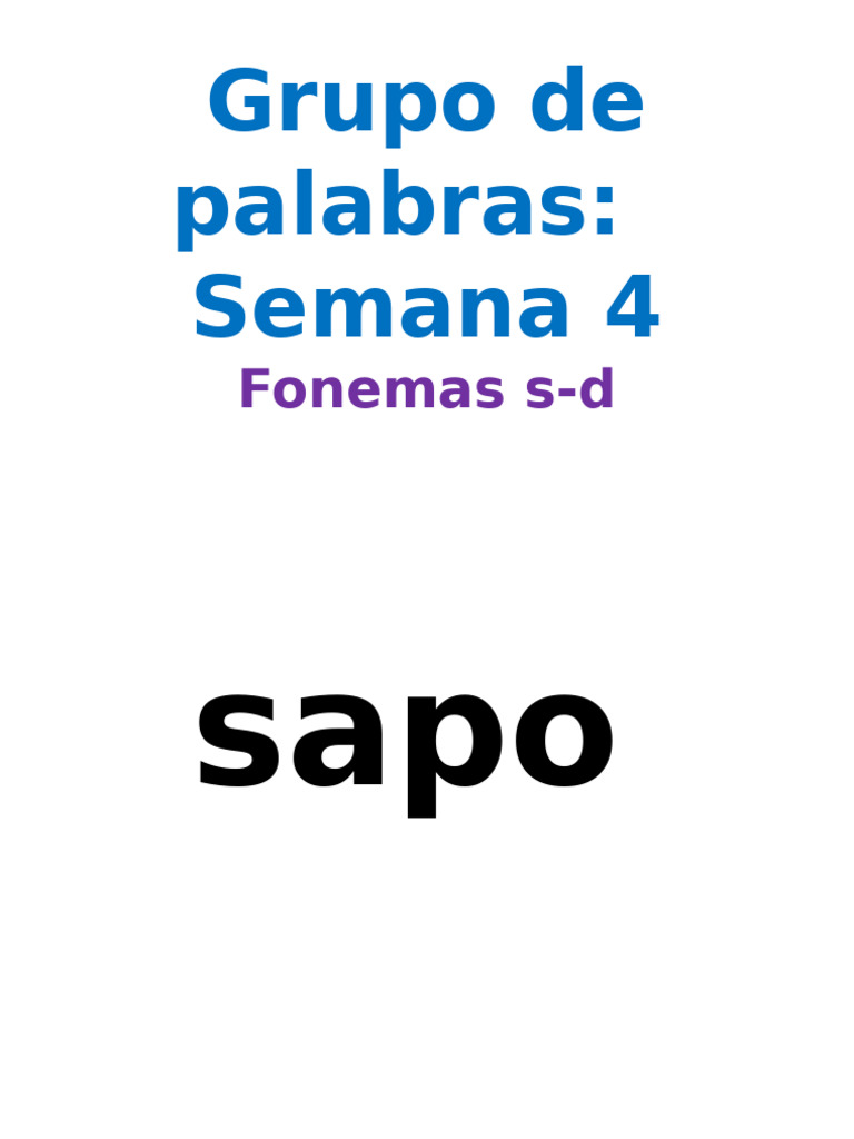 Palabras de La Semana 4 | PDF
