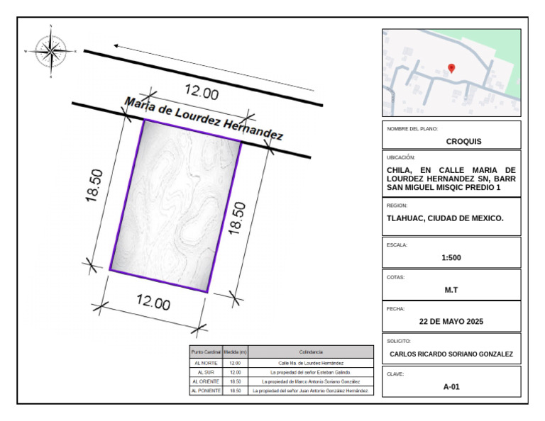 Croquis de Predio en Tláhuac, CDMX | PDF