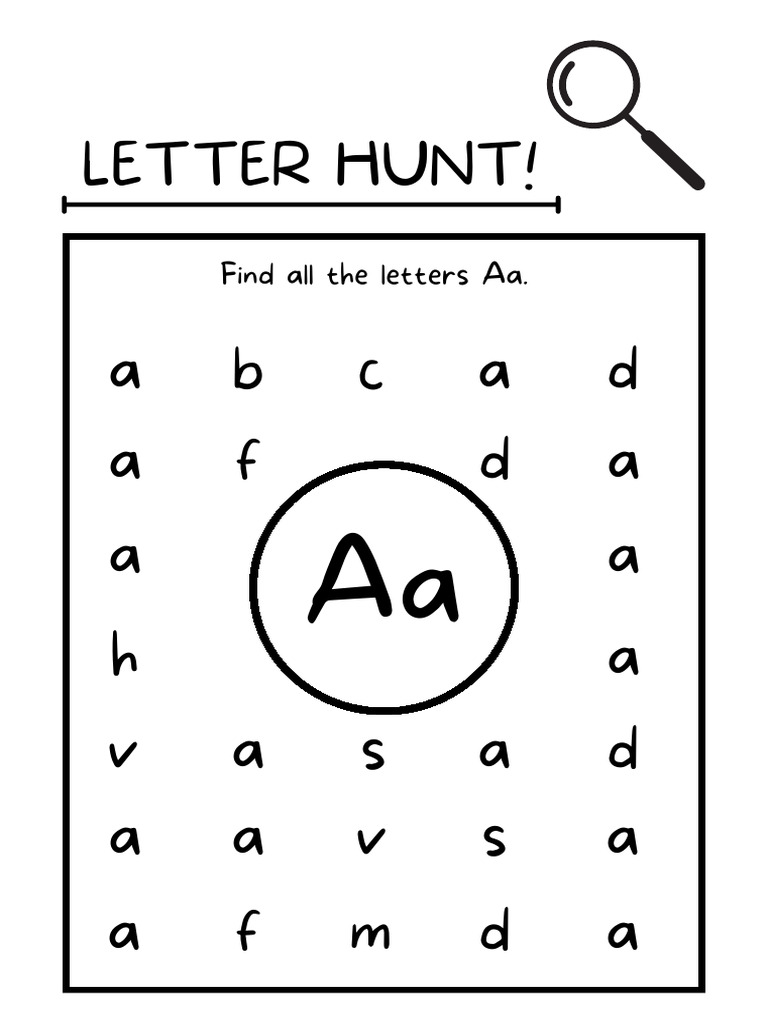 Letter Hunt Worksheet | PDF