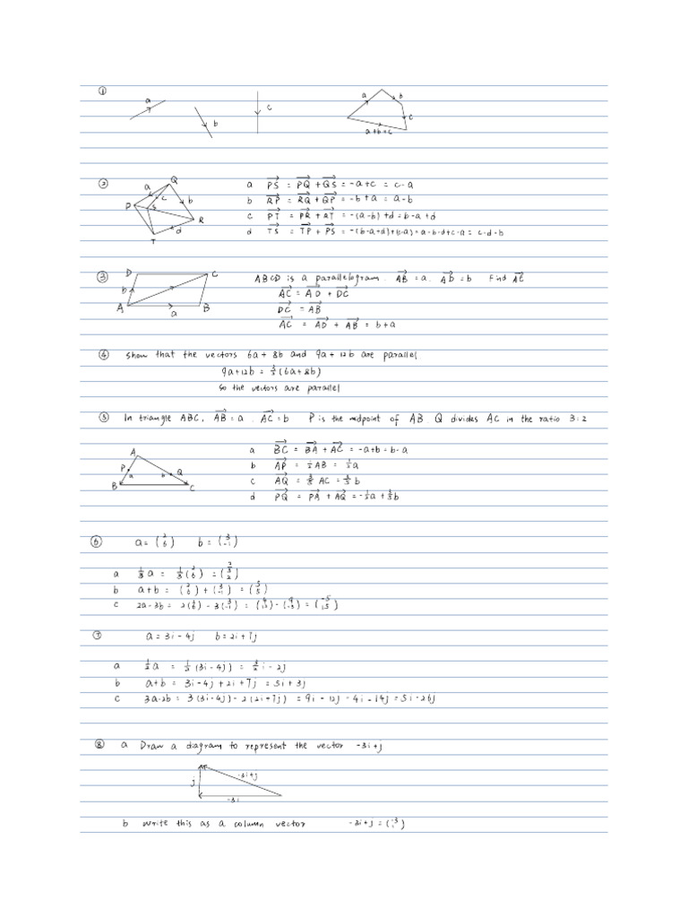 Pure Mathematics 4 Vectors | PDF | Line (Geometry) | Euclidean Vector