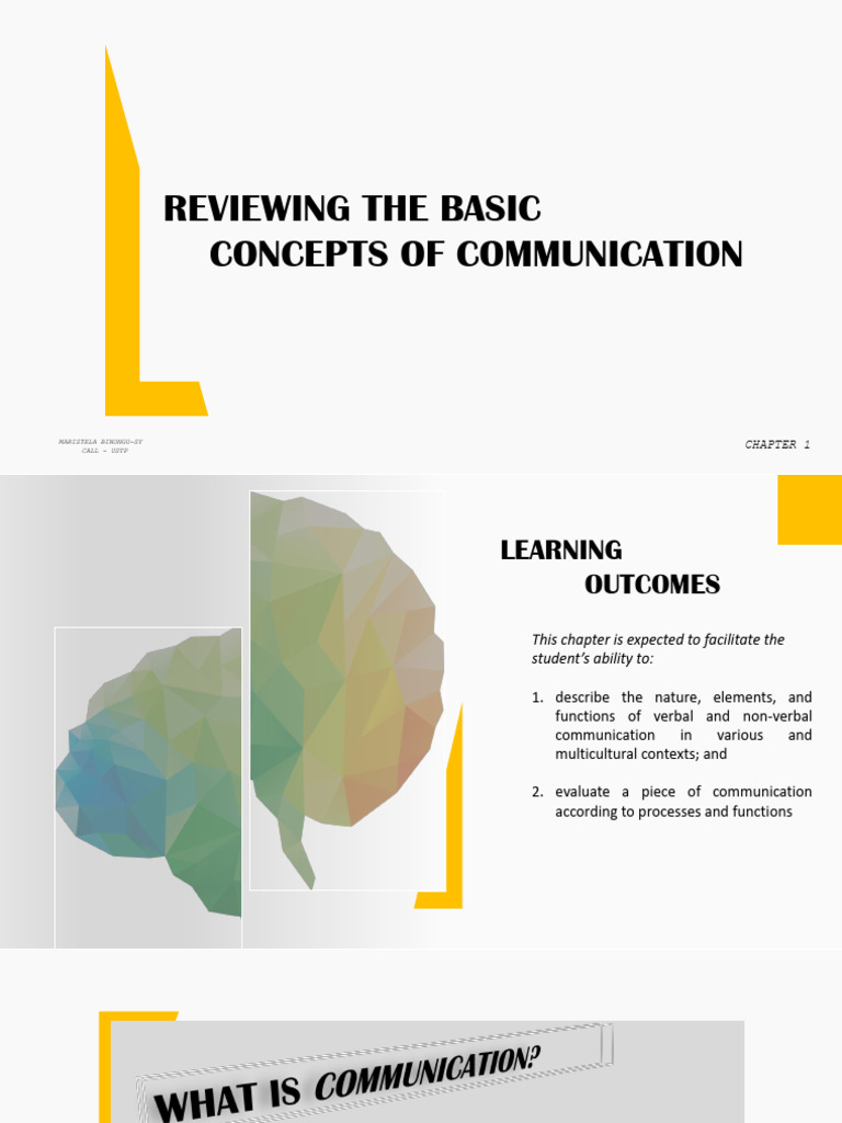 Chapter 1 Reviewing The Basic Concepts of Communication 1 | PDF ...