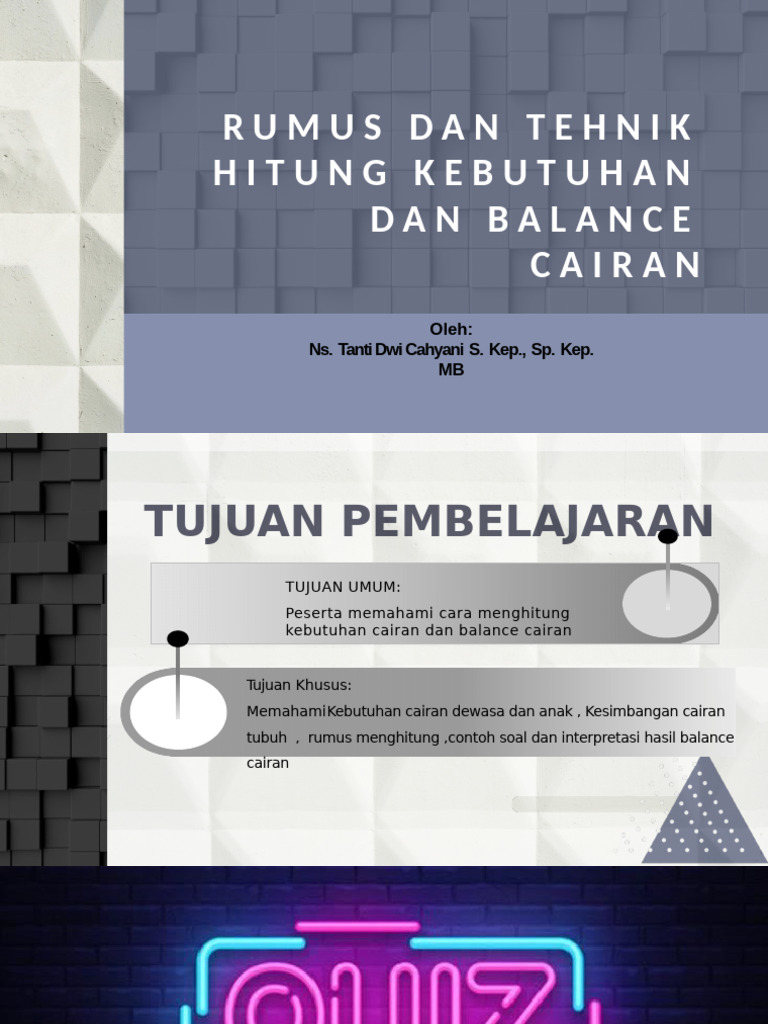 01 - Rumus Dan Tehnik Hitung Kebutuhan Cairan Dan Balance Cairan .PT ...