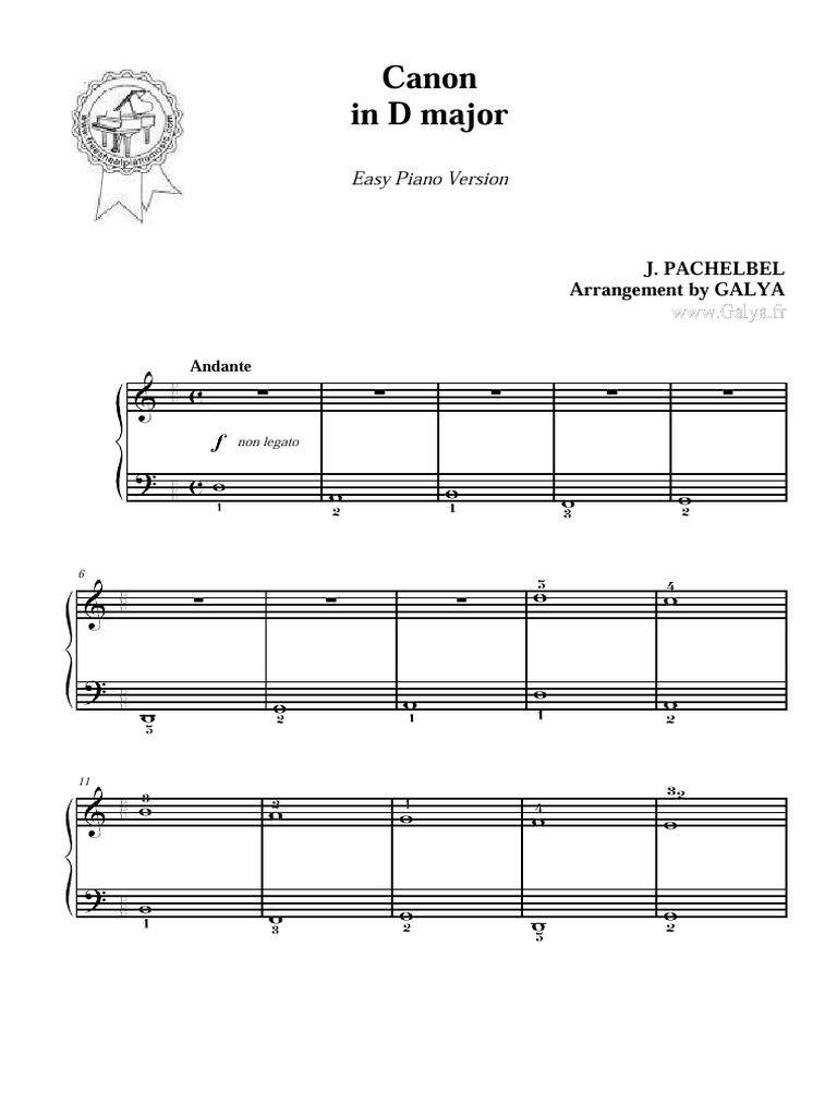 Canon In D Easy Pdf