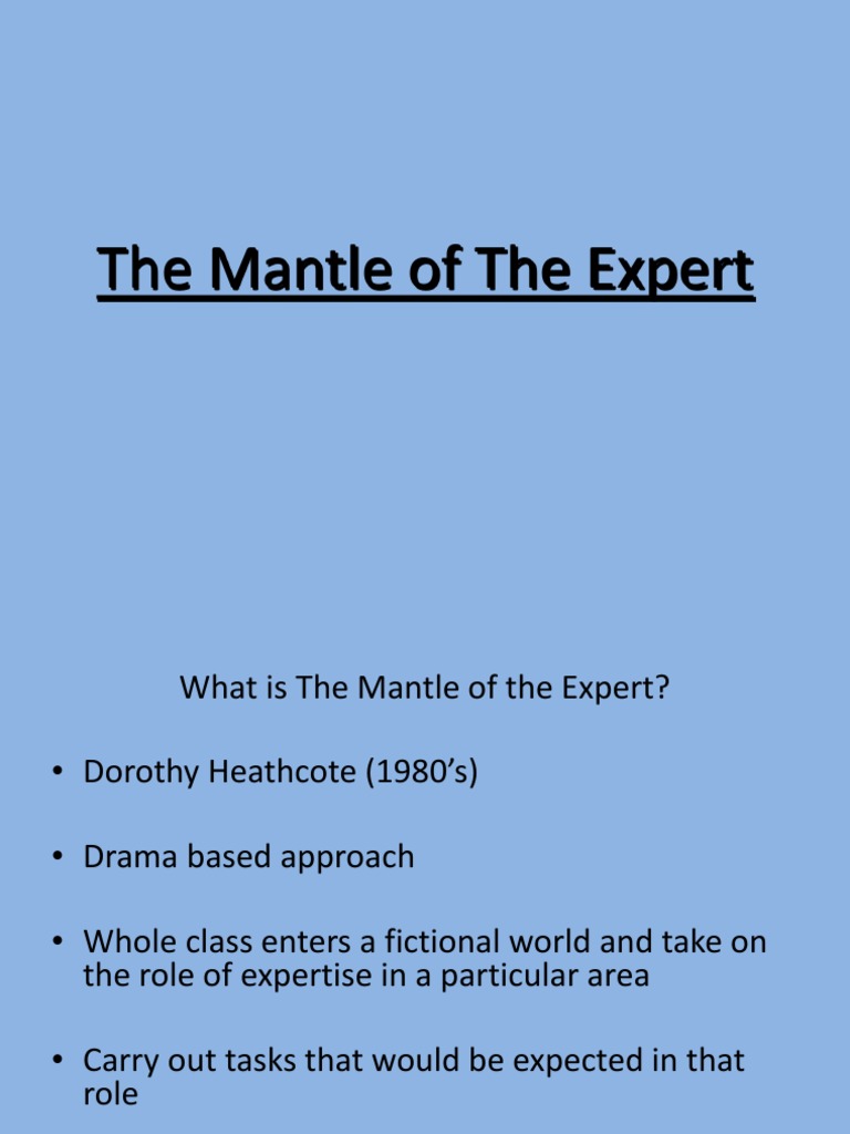 The Mantle of The Expert | PDF | Pedagogy | Teaching
