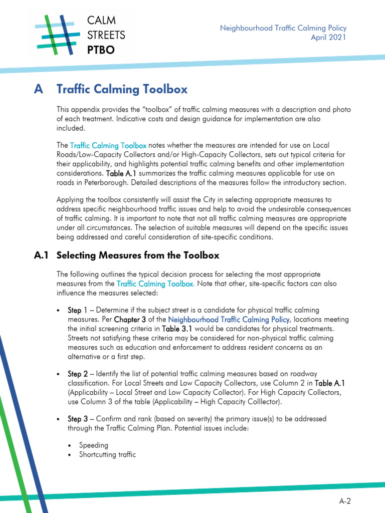 Ptbo TC Final Appendix A Toolbox Aoda | PDF | Pedestrian Crossing | Traffic